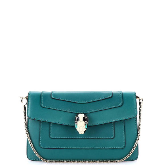 BVLGARI | Bags | Bvlgari Mini Serpenti Forever Chain Clutch Leather ...
